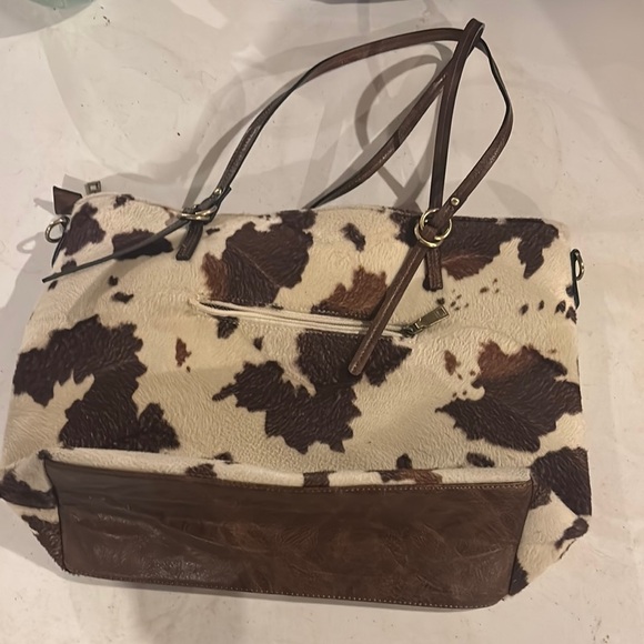 Bags | Cow Print Leather Tote Bag | Poshmark